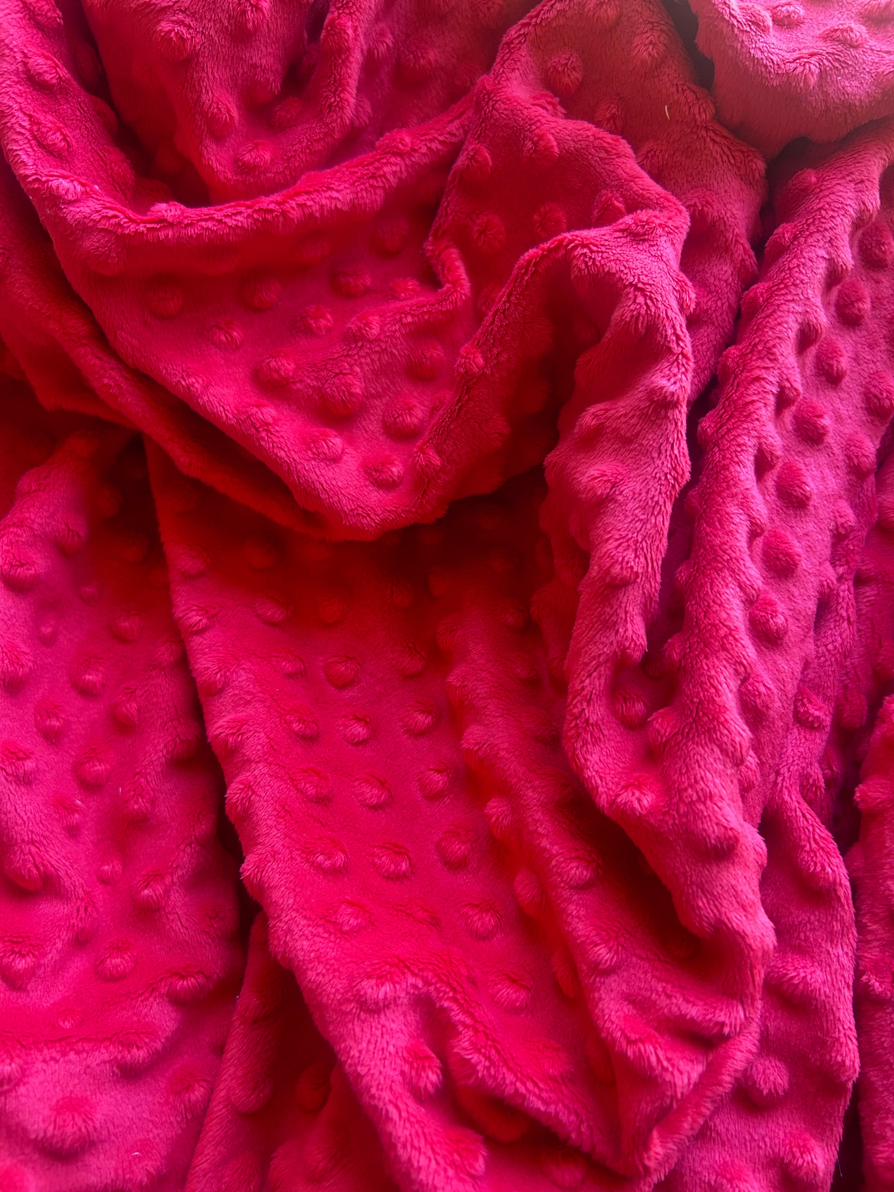 Premium Minky Dot Fabric - Flame Scarlet – Minkee Minky Fabrics Australia